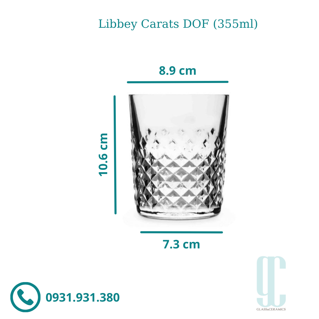 Ly thủy tinh Libbey Carats DOF (355ml) - Ly tách miền Trung