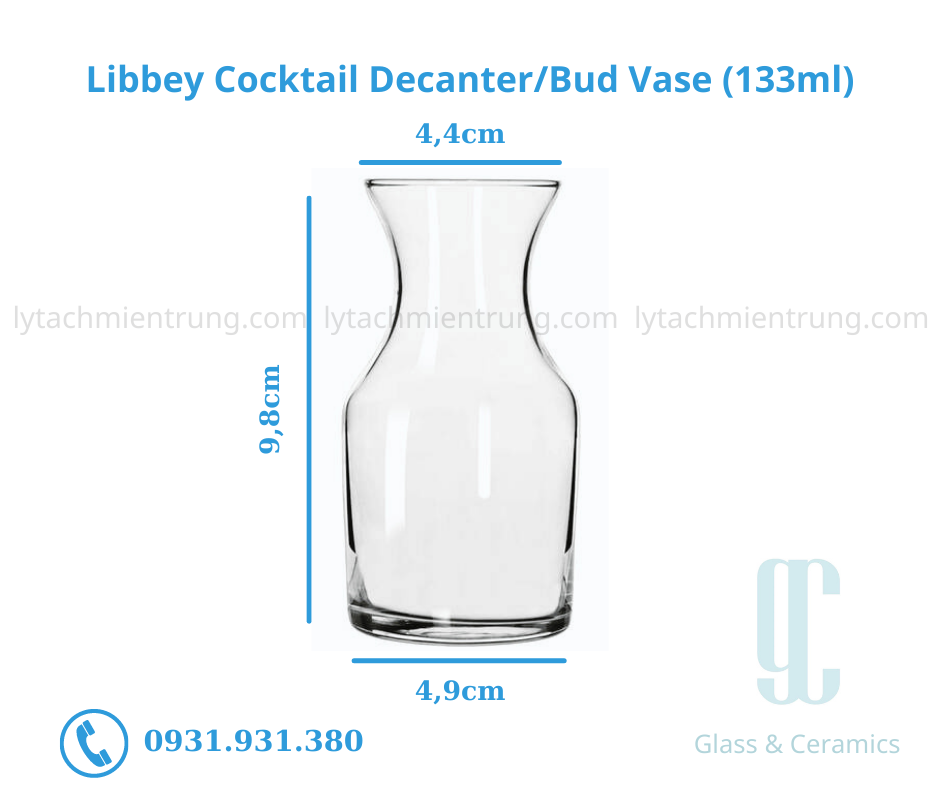Lọ thủy tinh Libbey Cooktail Decanter/Bud Vase (133ml) - Ly tách miền Trung
