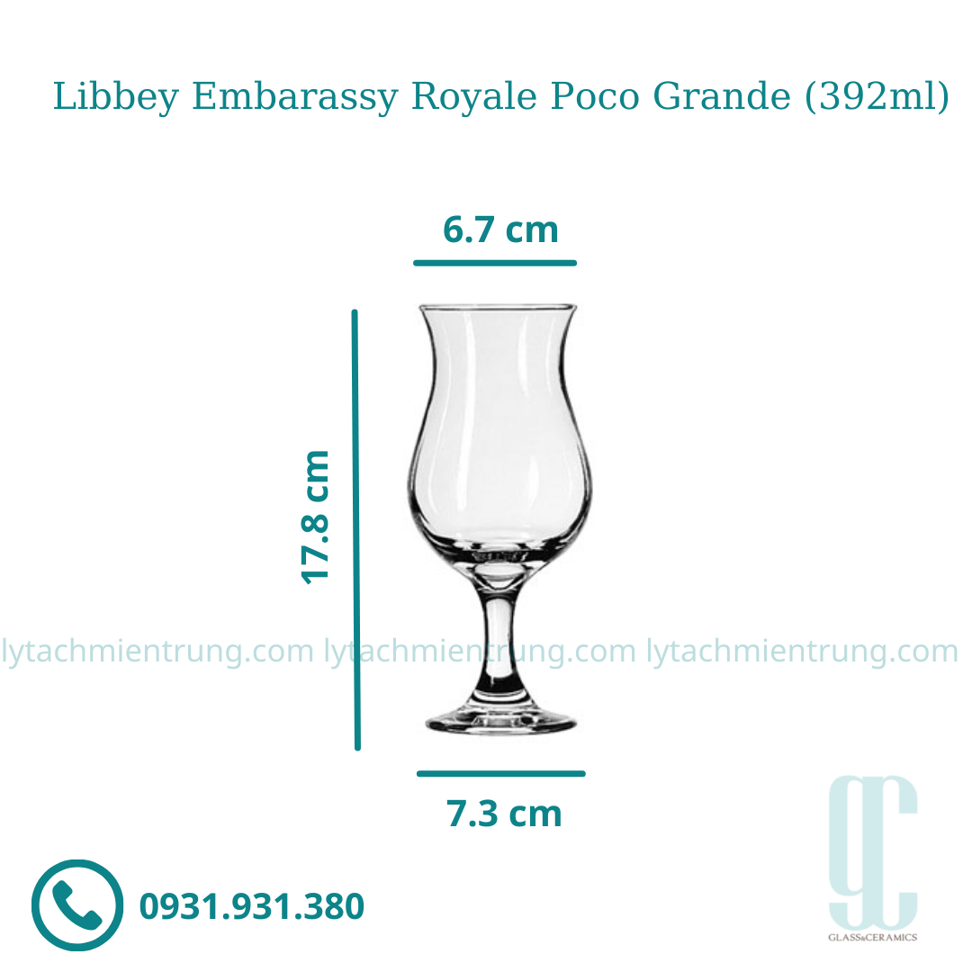 Ly thủy tinh Libbey Embarassy Royale Poco Grande (392ml) - Ly tách miền Trung