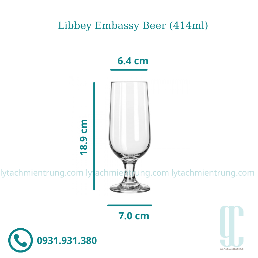 Ly thủy tinh Libbey Embassy Beer (414ml) - Ly tách miền Trung