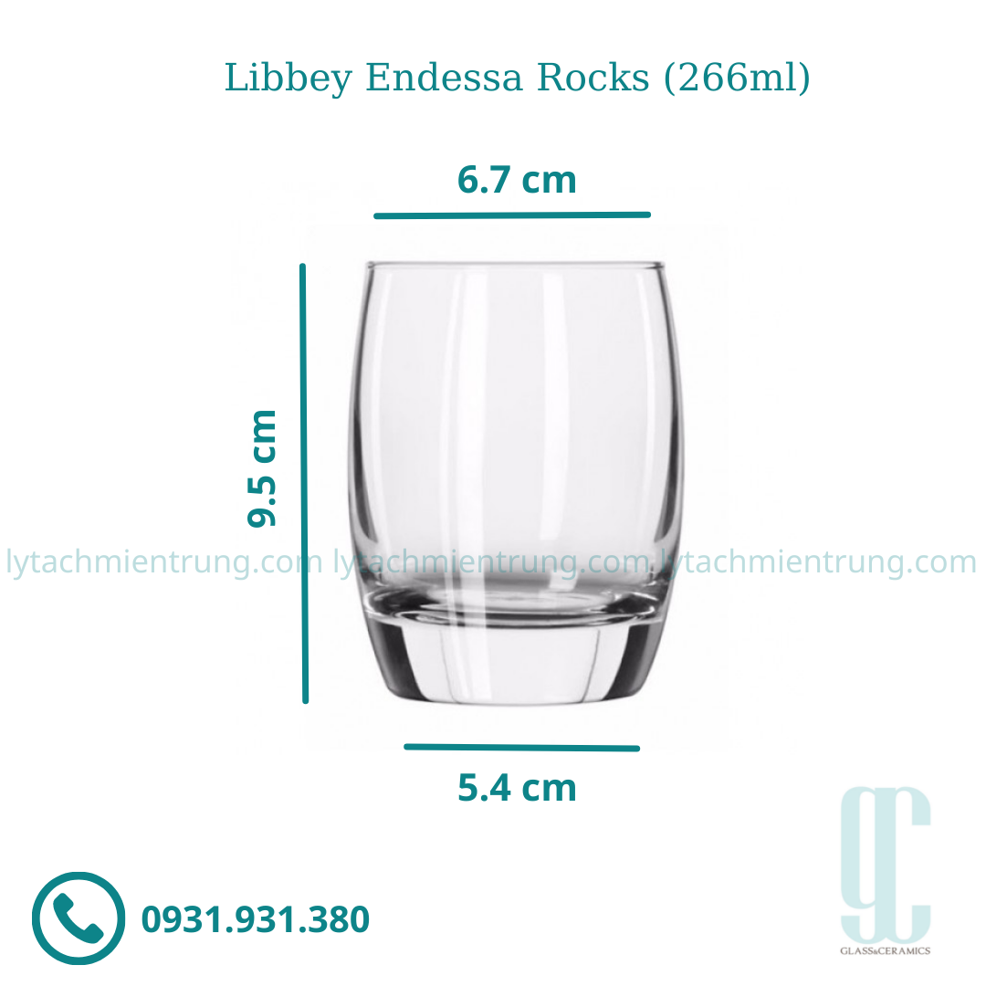 Ly thủy tinh Libbey Endessa Rocks (266ml) - Ly tách miền Trung