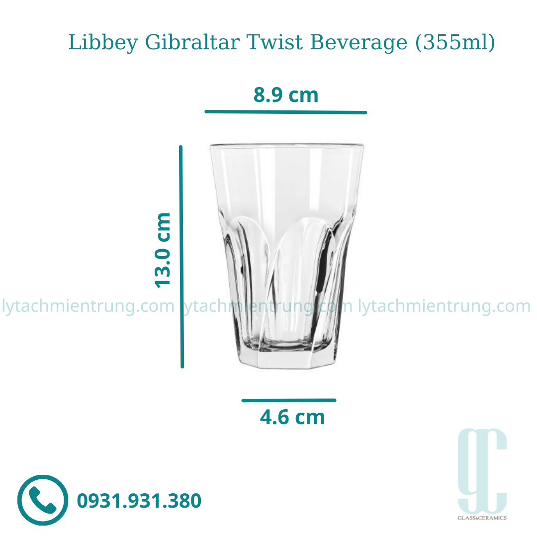 Ly thủy tinh Libbey Gibraltar Twist Beverage (355ml) - Ly tách miền Trung
