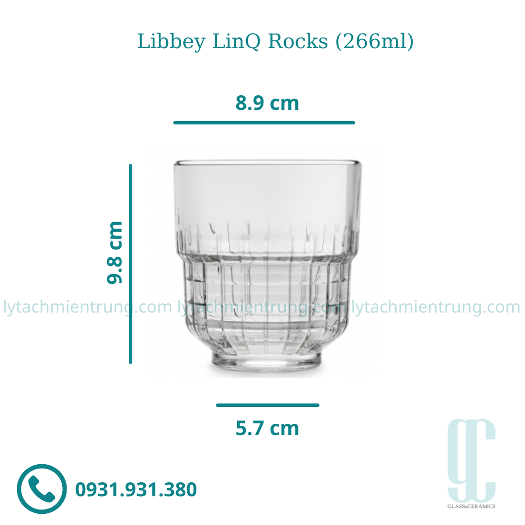 Ly thủy tinh Libbey LinQ Rocks (266ml) - Ly tách miền Trung