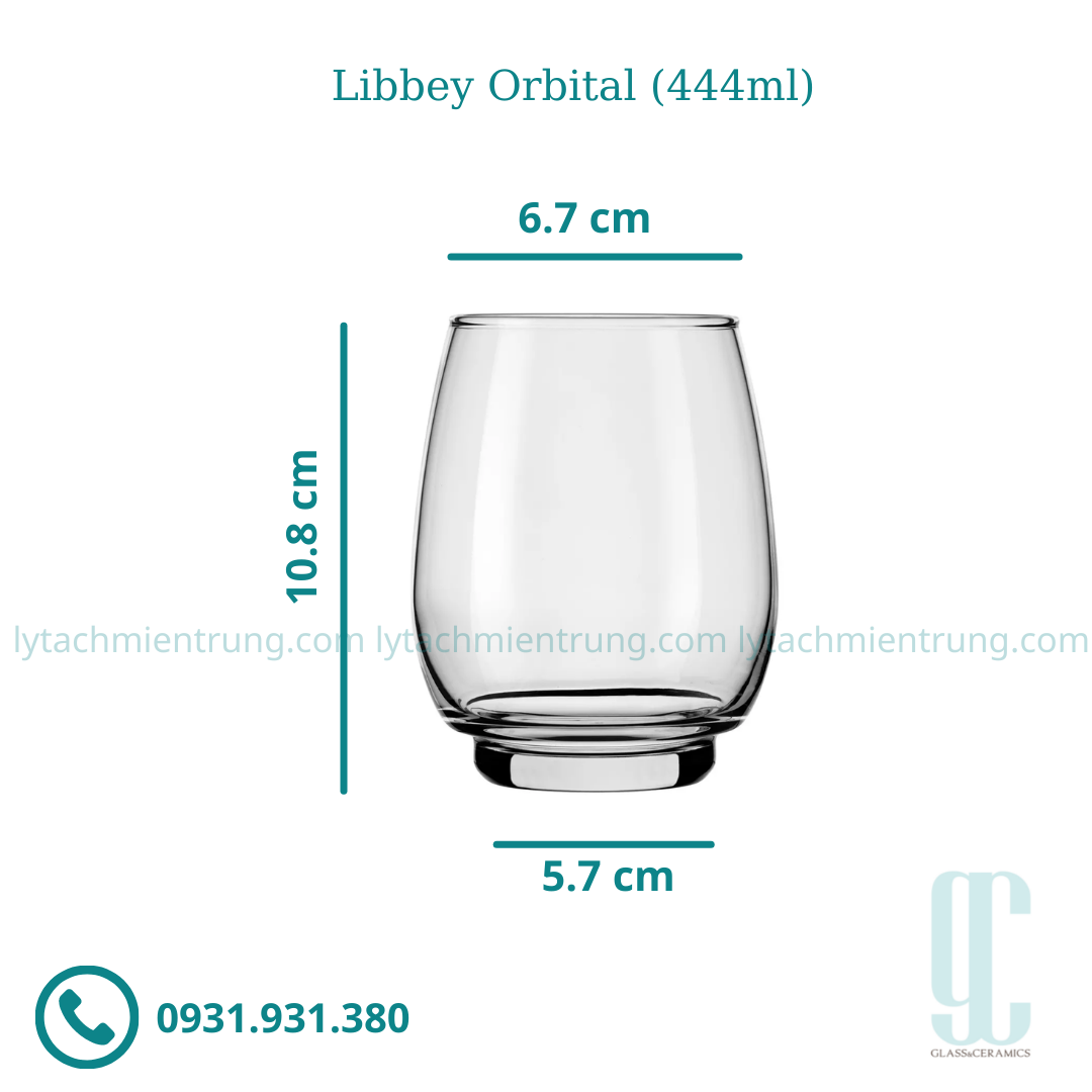 Ly thủy tinh Libbey Orbital (444ml) - Ly tách miền Trung