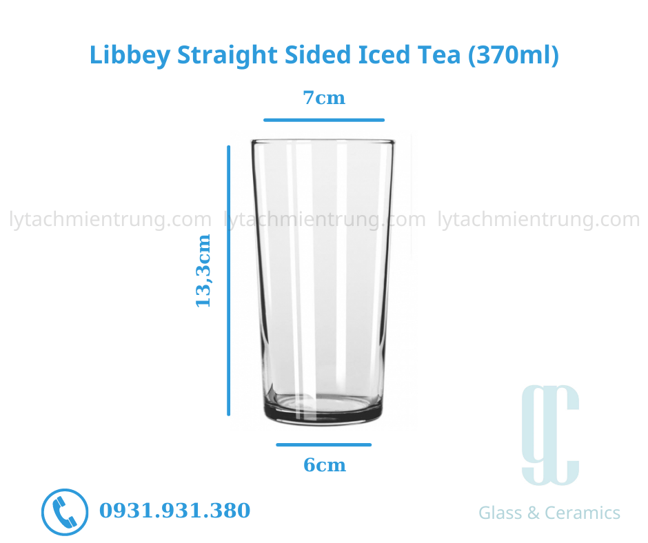 Ly thủy tinh Libbey Straight Sided Iced Tea (370ml) - Ly tách miền Trung