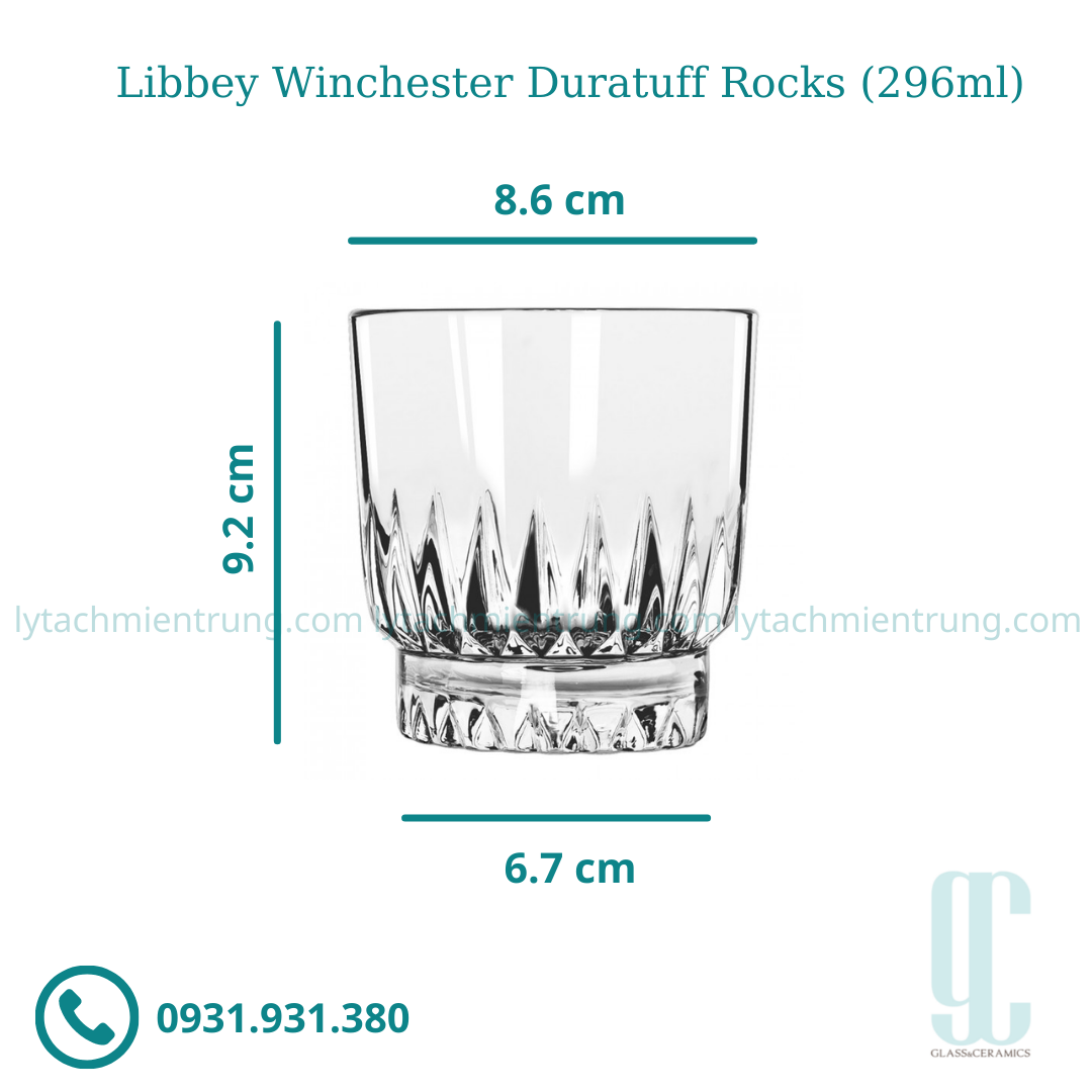 Ly thủy tinh Libbey Winchester Duratuff Rocks (296ml) - Ly tách miền Trung
